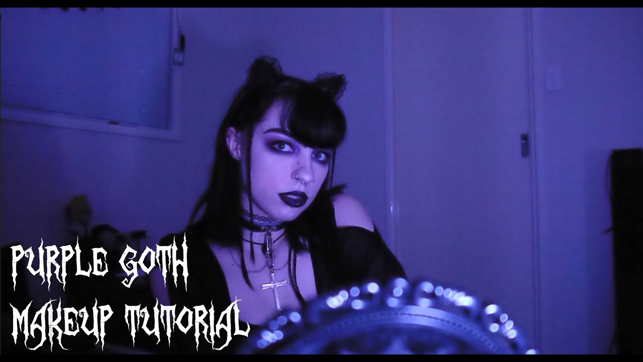 PURPLE GOTH MAKEUP TUTORIAL!! - NO EYELINER!! - YouTube