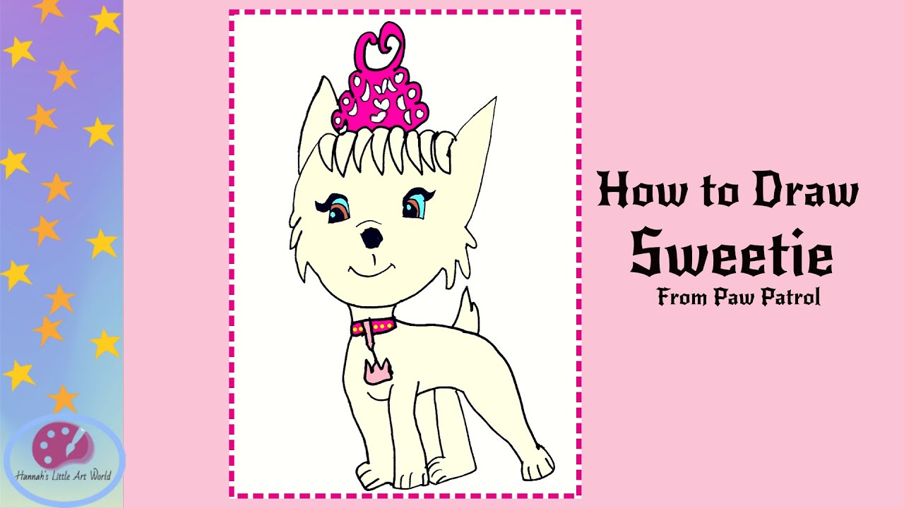 How to Draw Sweetie from Paw Patrol @HannahsLittleArtWorld - YouTube