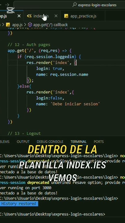 Uso De La Plantilla Ejs Javascriptdesdecero Aprendejavascript Programacion Desarrolloweb