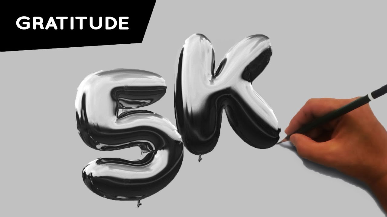 5K Balloon Drawing Time-lapse | Thanking 5K Subscribers - YouTube