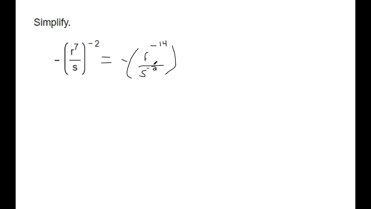 Simplifying expressions with negative exponents - YouTube