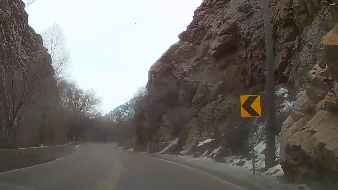 Driving through a Canyon Road in Winter - Northern Utah - Music ...