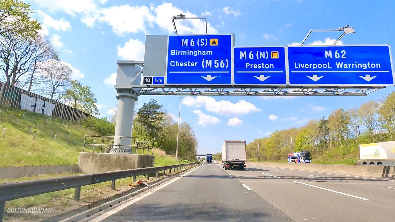 Drive THROUGH Manchester M602, M62 , M6, and m56 motorway to Cheshire ...