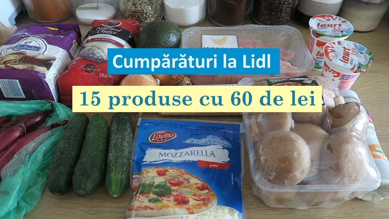 Cumparaturi cu buget redus la Lidl/ 15 produse cu 60 de lei - YouTube