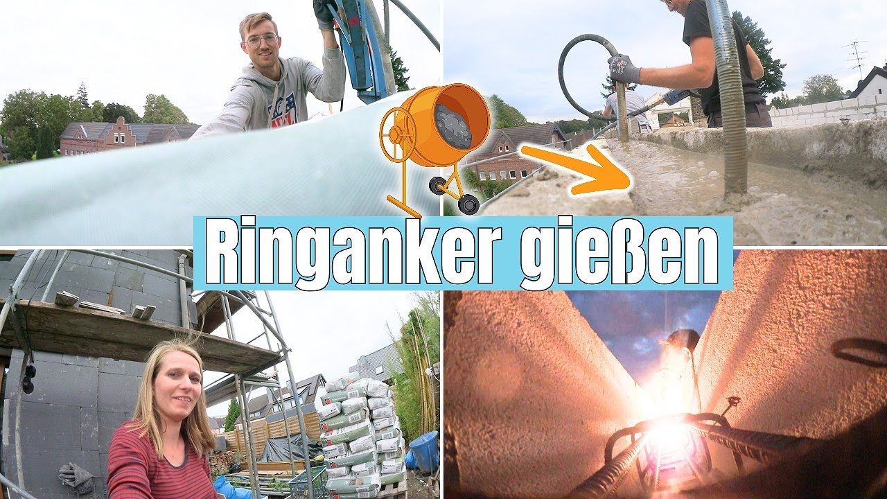 Bauvlog N°94 | DACH ANHEBEN| Beton für den Ringanker | Folge 9 - YouTube