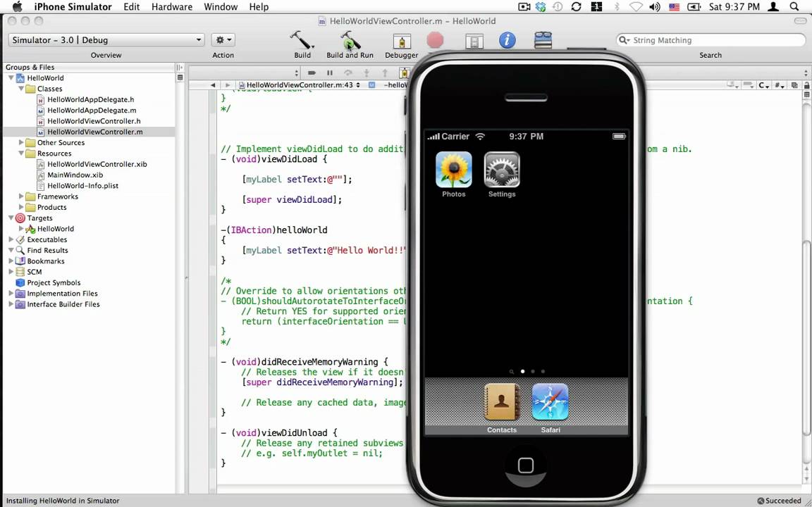 iPhone SDK Tutorial Series 1: Hello World - YouTube