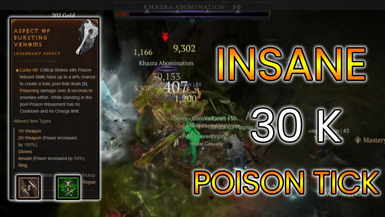 30k Poison DAMAGE a second! lvl 51 Rogue | Diablo 4 - YouTube