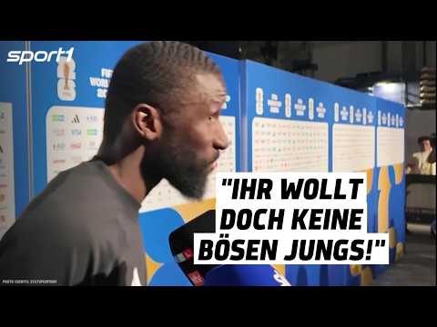 Nach dieser Frage lässt Rüdiger die Reporter stehen | SPORT1