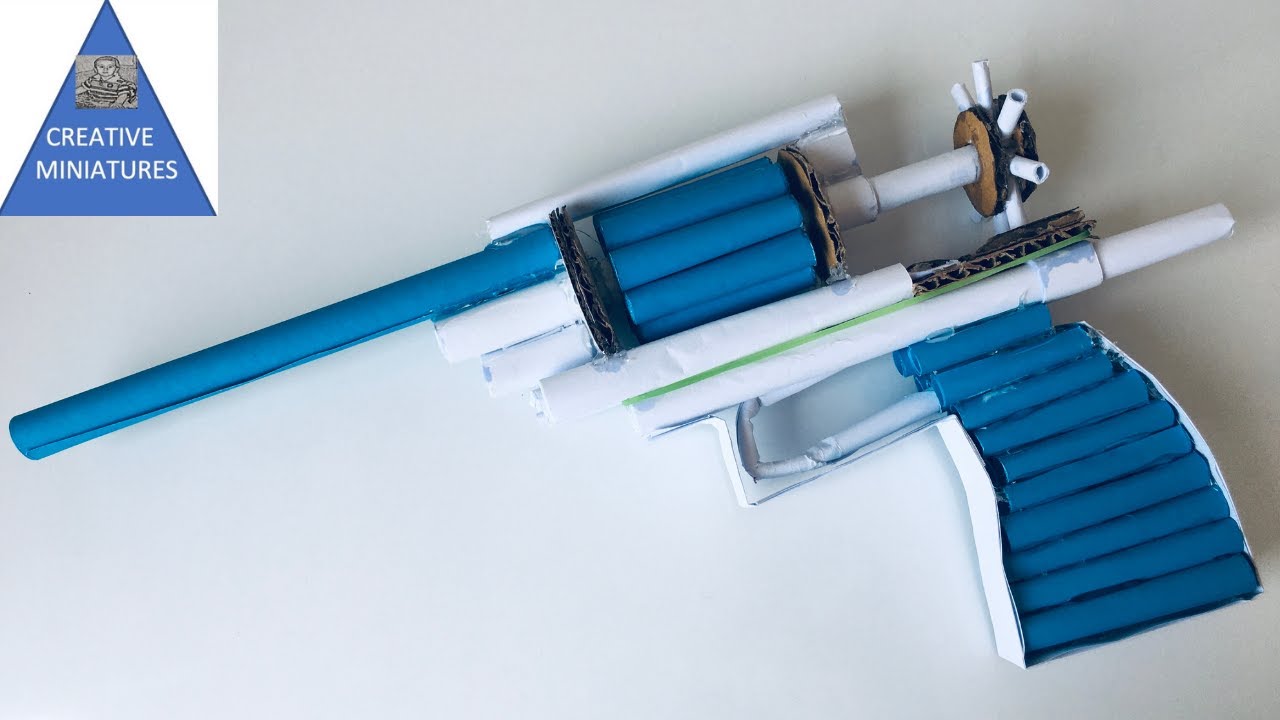 How to make an Automatic Paper Gun that Shoots 6 bullets In-detailed ...