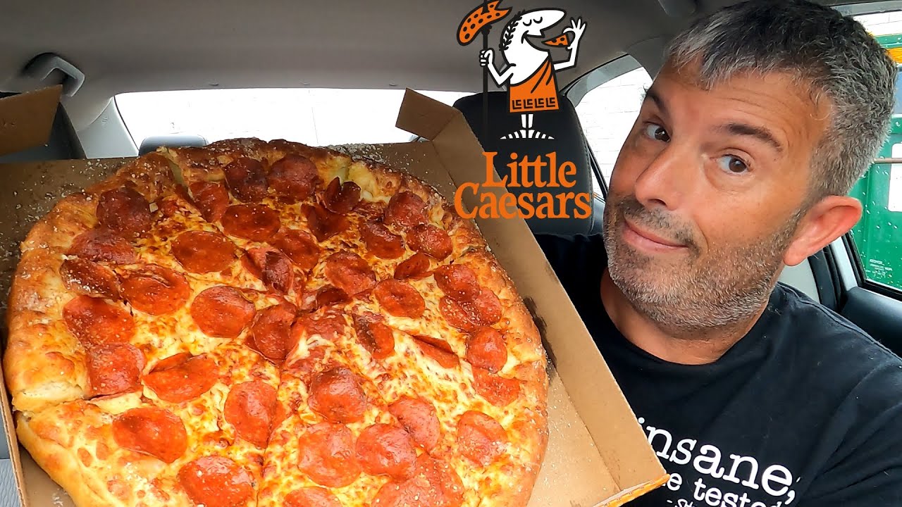 little caesars stuffed crazy crust pizza food review - YouTube