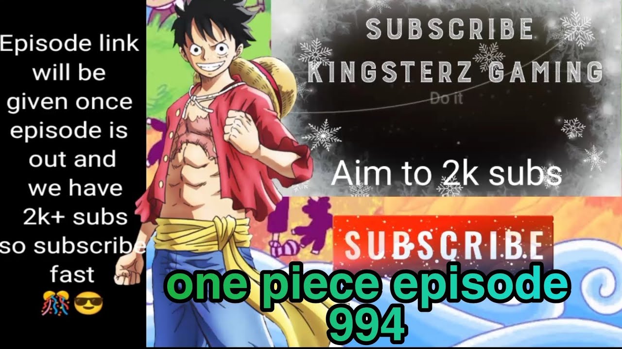 One Piece Episode 994 Live Countdown - YouTube