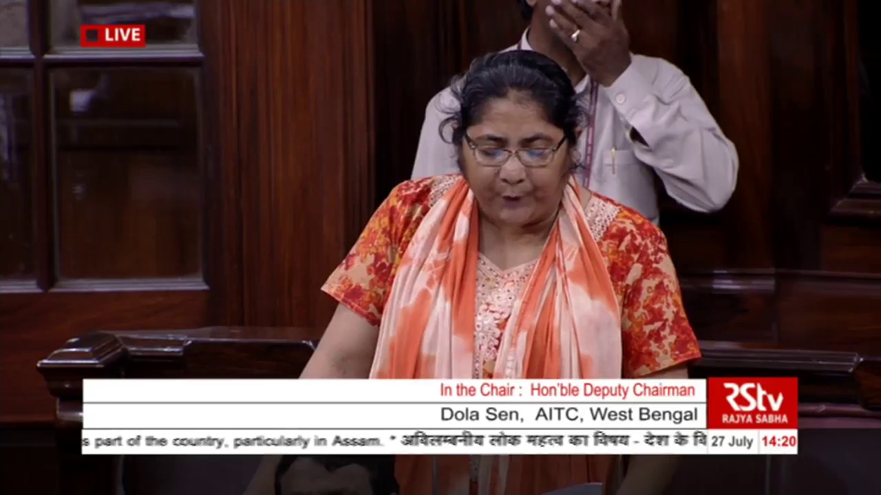 Dola Sen speaks during a Calling Attention Motion on flood-like ...