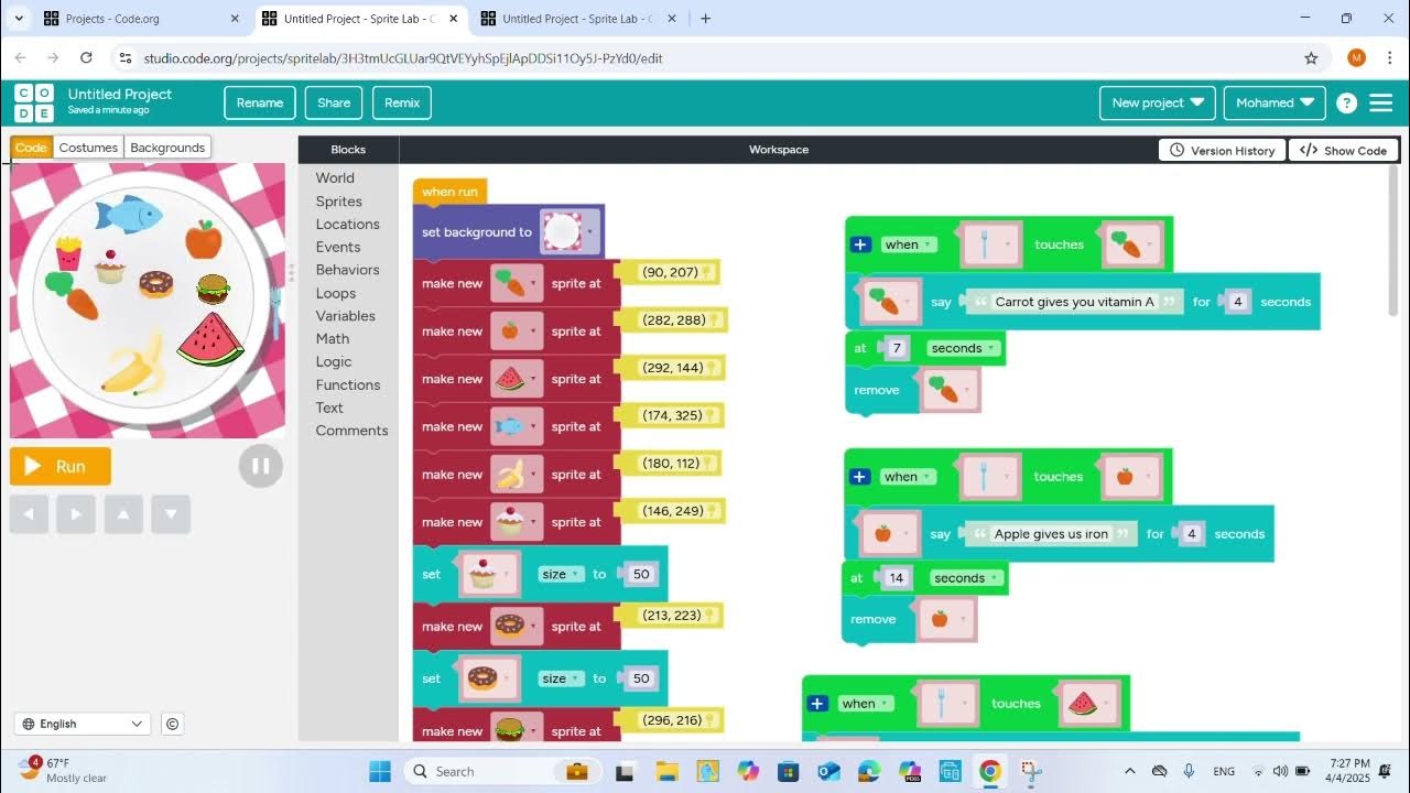 Showing my Code.org projects - YouTube