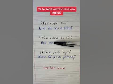 Cómo dirías “QUE HICISTE HOY” en inglés? - YouTube