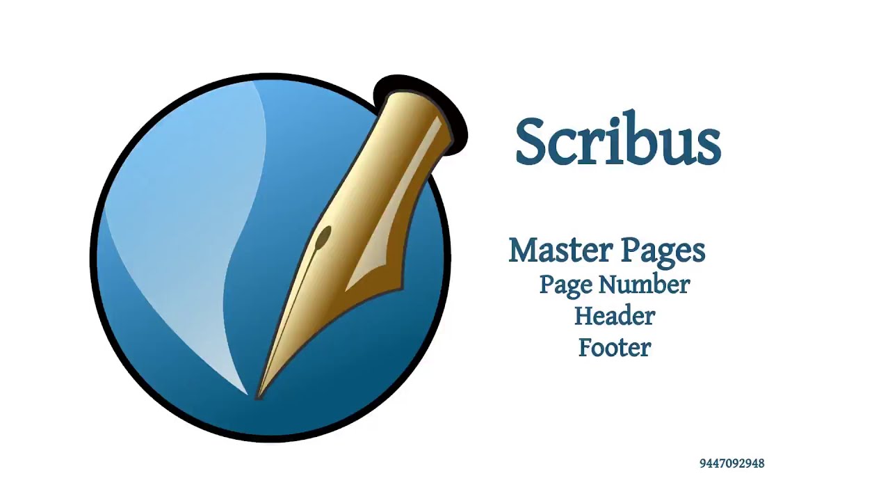 Scribus Tutorial Part8 Master Pages ( Page Number, Header, Footer) - YouTube