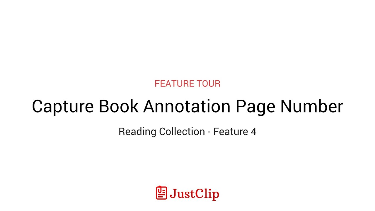 Capture Book Annotation Page Number - Reading Collection - Feature 4 ...