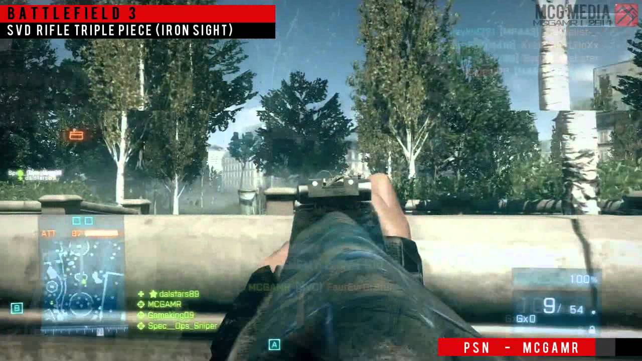 BATTLEFIELD 3 BETA - SVD Battle Rifle Triple Piece - YouTube