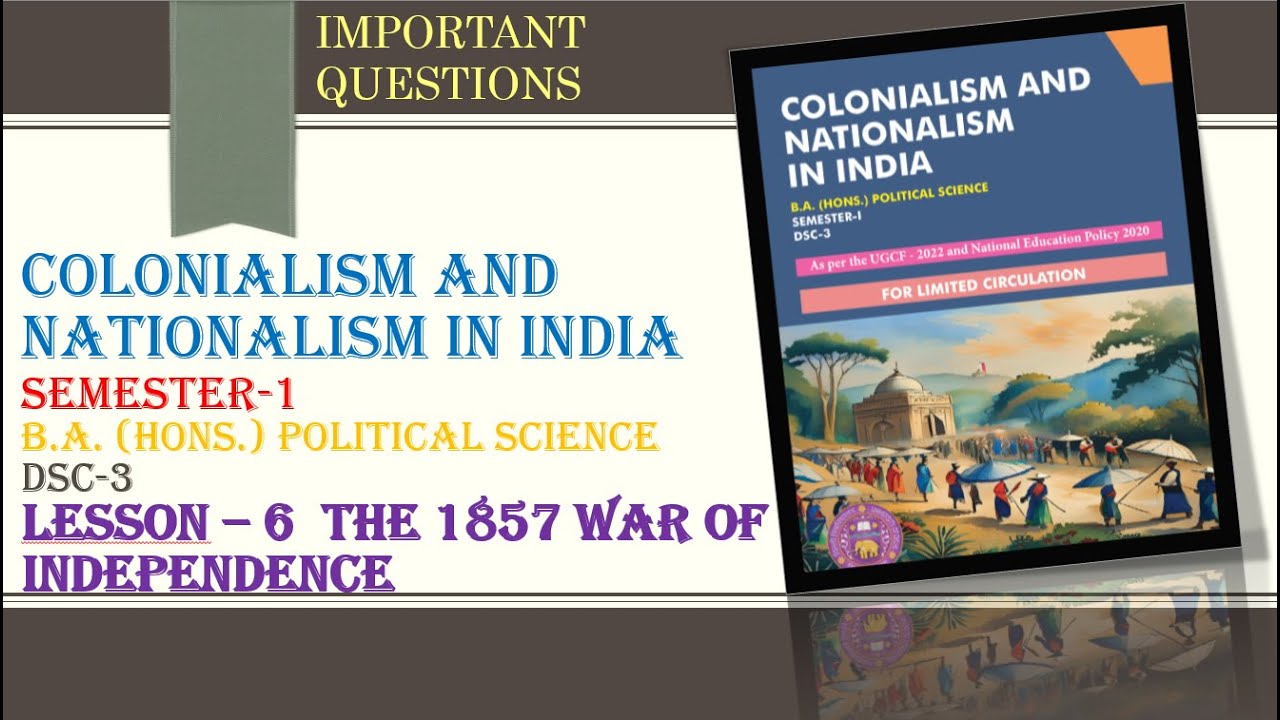 LESSON-6 THE 1857 WAR OF INDEPENDENCE || Colonialism & Nationalism in ...