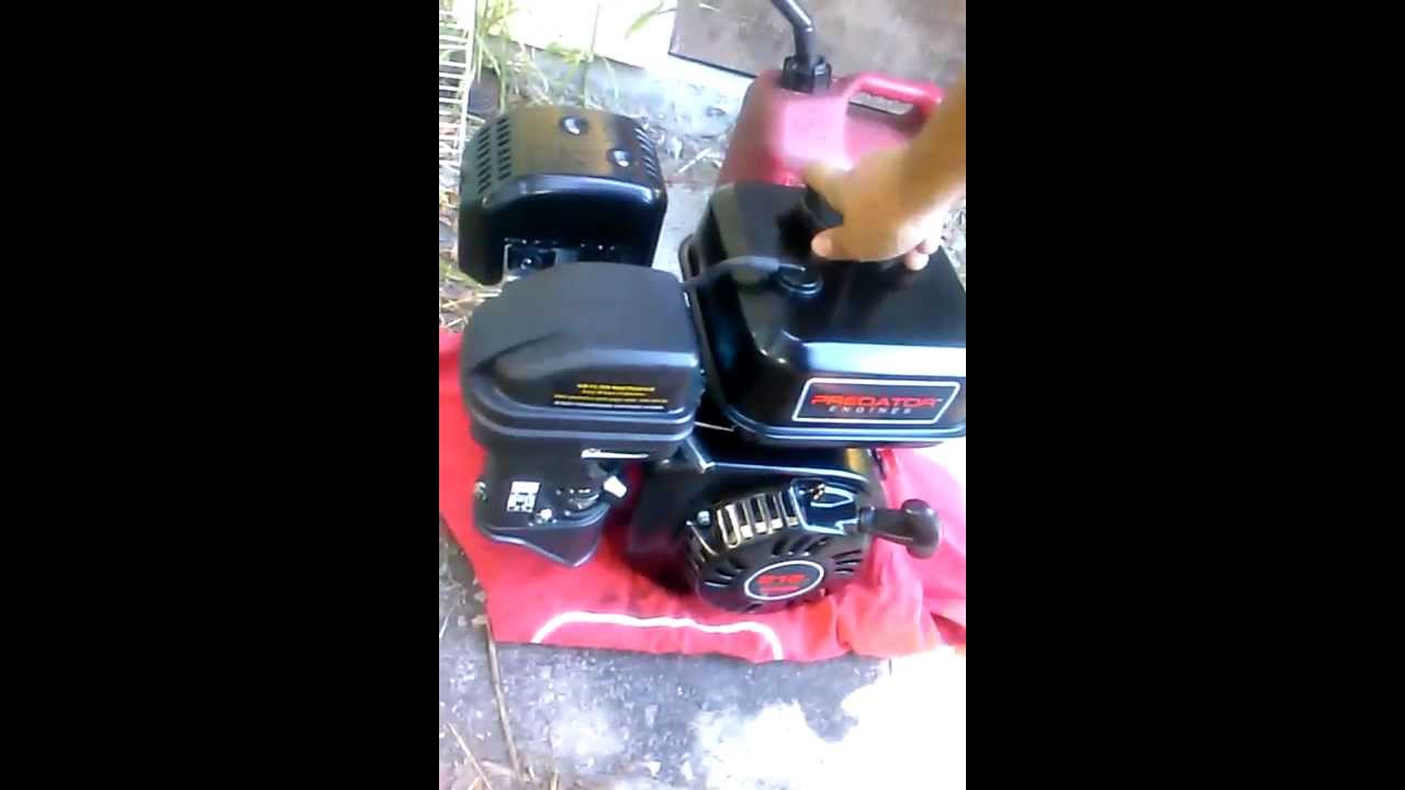 First start of the new predator 212cc 6.5hp harbor freight engine - YouTube