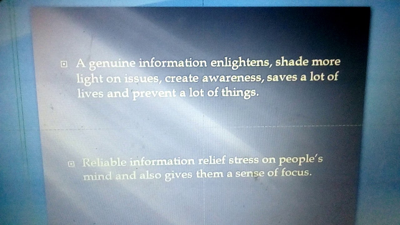 A REAL AND GENUINE INFORMATION - YouTube