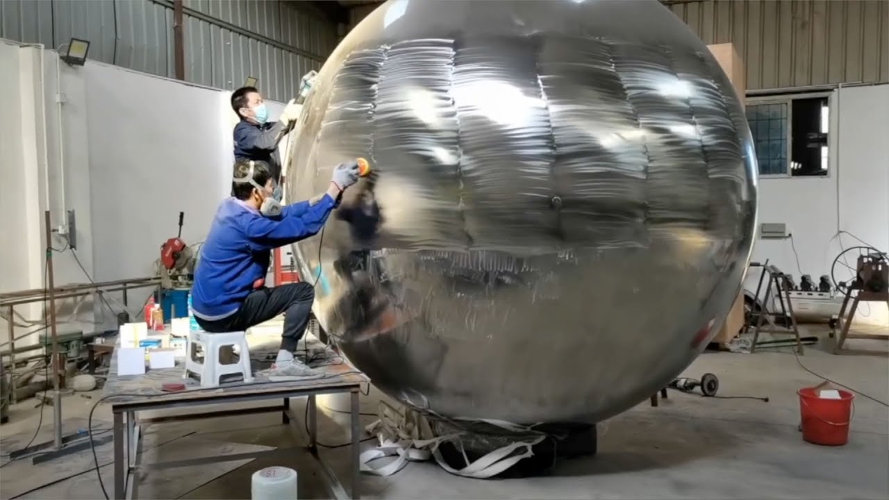 LARGE STAINLESS STEEL SPHERE FABRICATION - YouTube