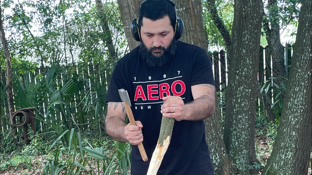 Building a hatchet block for woodcarving - YouTube