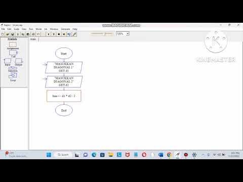 Cara menghitung luas belah ketupat menggunakan flowchart raptor - YouTube