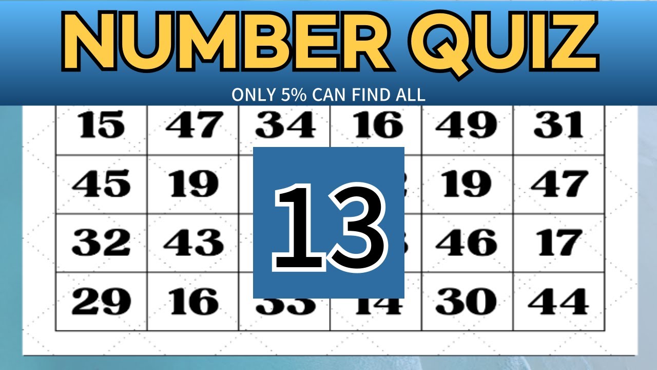 Number quiz, 4 different types, Only 5% can find all, dementia test ...