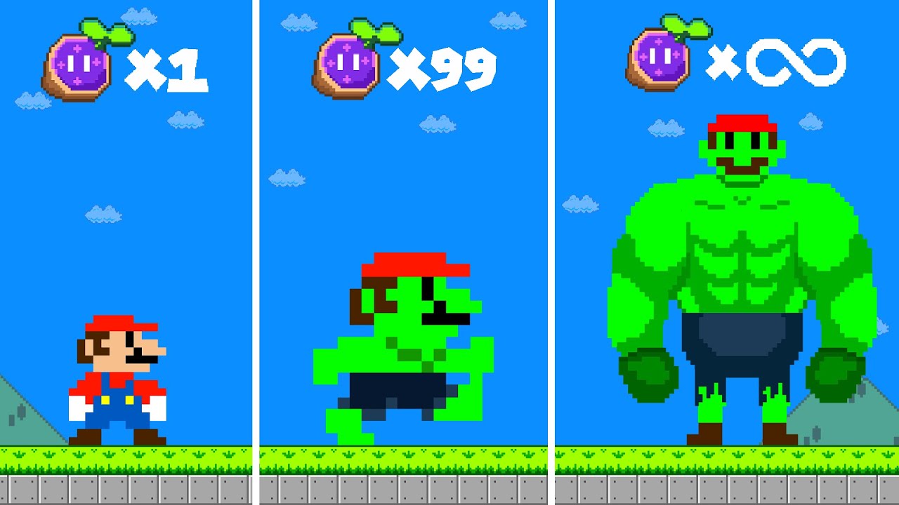 Super Mario Bros. but Every Seed Powerups make Mario Muscle HULK | Game ...