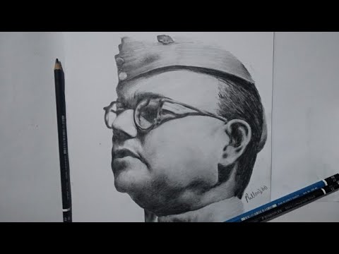 How to Draw Netaji Subhash Chandra Bose step by step | Drawing Netaji ...