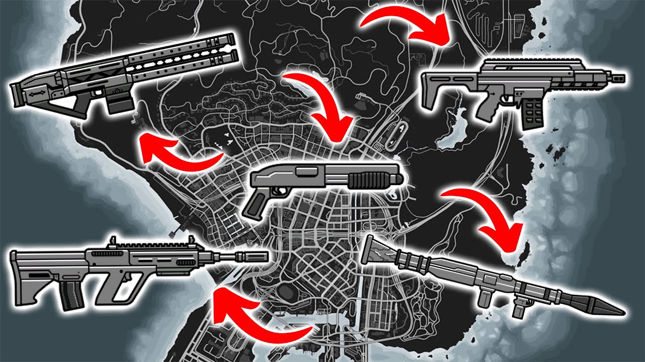GTA 5 - All Secret and Rare Weapon Locations | Updated Location | (Rail ...