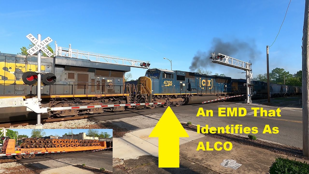 EMD Identifies as an ALCO on CSX 518 in Athens - YouTube