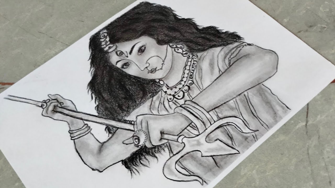 Devi drawing | devi drawing easy| navratr drawing ️ - YouTube