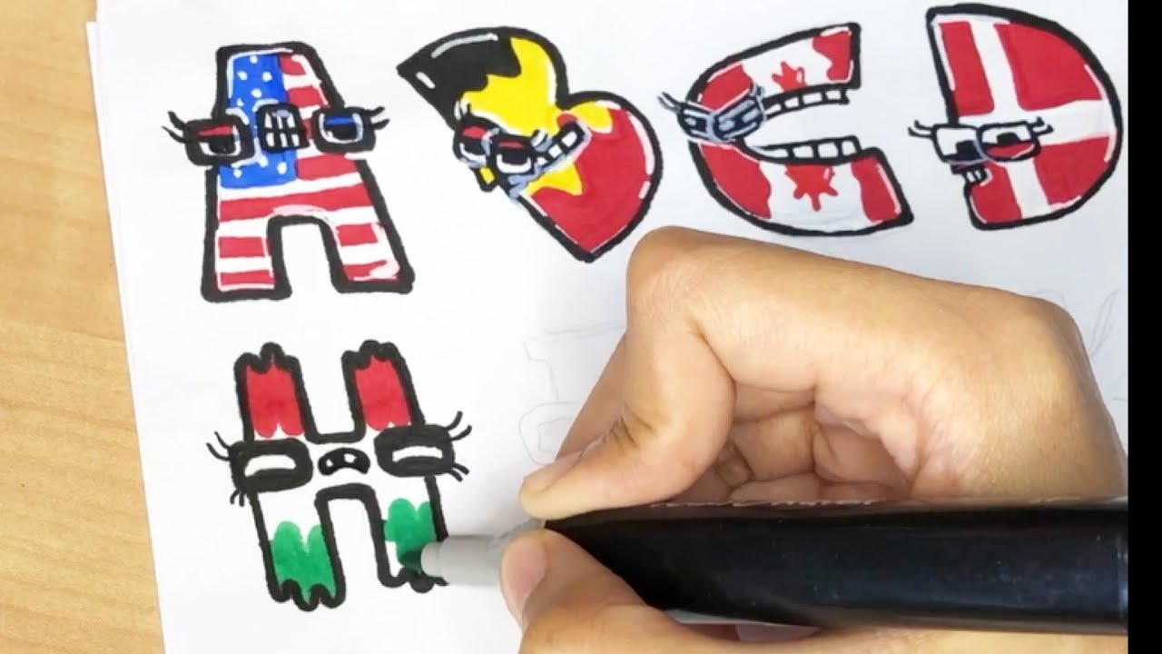 Draw National Flag but in Alphabet Lore A-Z #alphabetlore #flag - YouTube