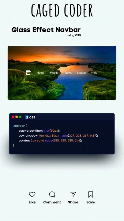 Glass Effect Navbar Using Css Webdevelopment Css Html Htmlcss Youtube