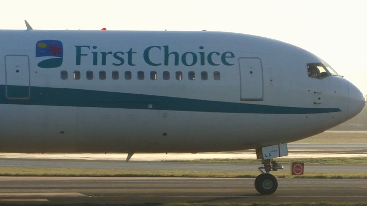 First Choice Airways B767 take-off | Manchester Airport - YouTube