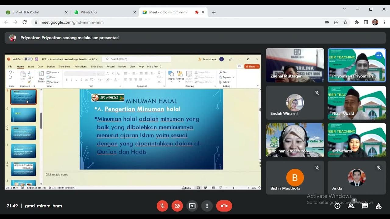 VIDEO PEERTEACHING PRIYO RIYANTO FIKIH 2 C UIN SURAKARTA PPGDJ 2022 ...
