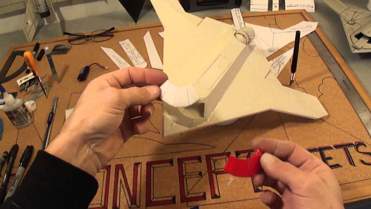Part # 3 of 3 Micro X-47B Tailless Drone. Cutting and assembly of you ...