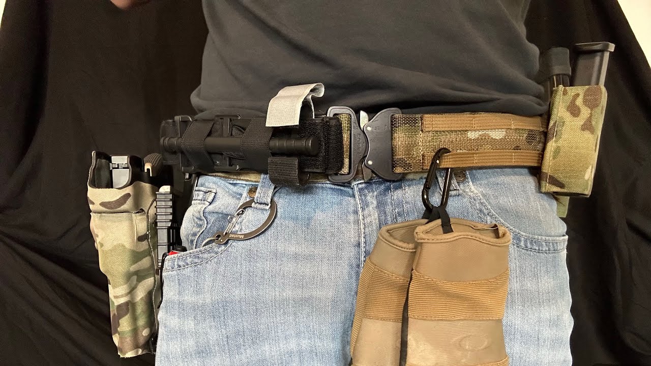 Blue Alpha Gear Battle Belt Setup - YouTube