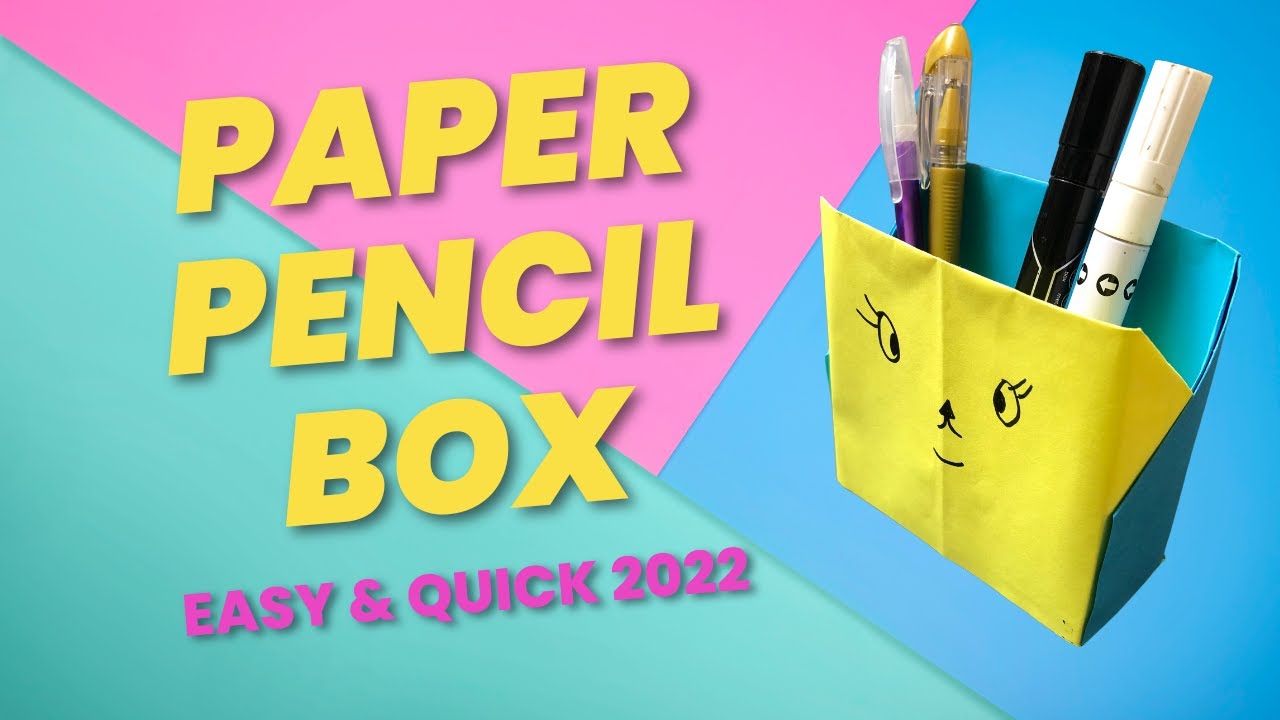 Easy Origami Paper Pencil Box | Origami Paper Box | DIY Origami Paper ...