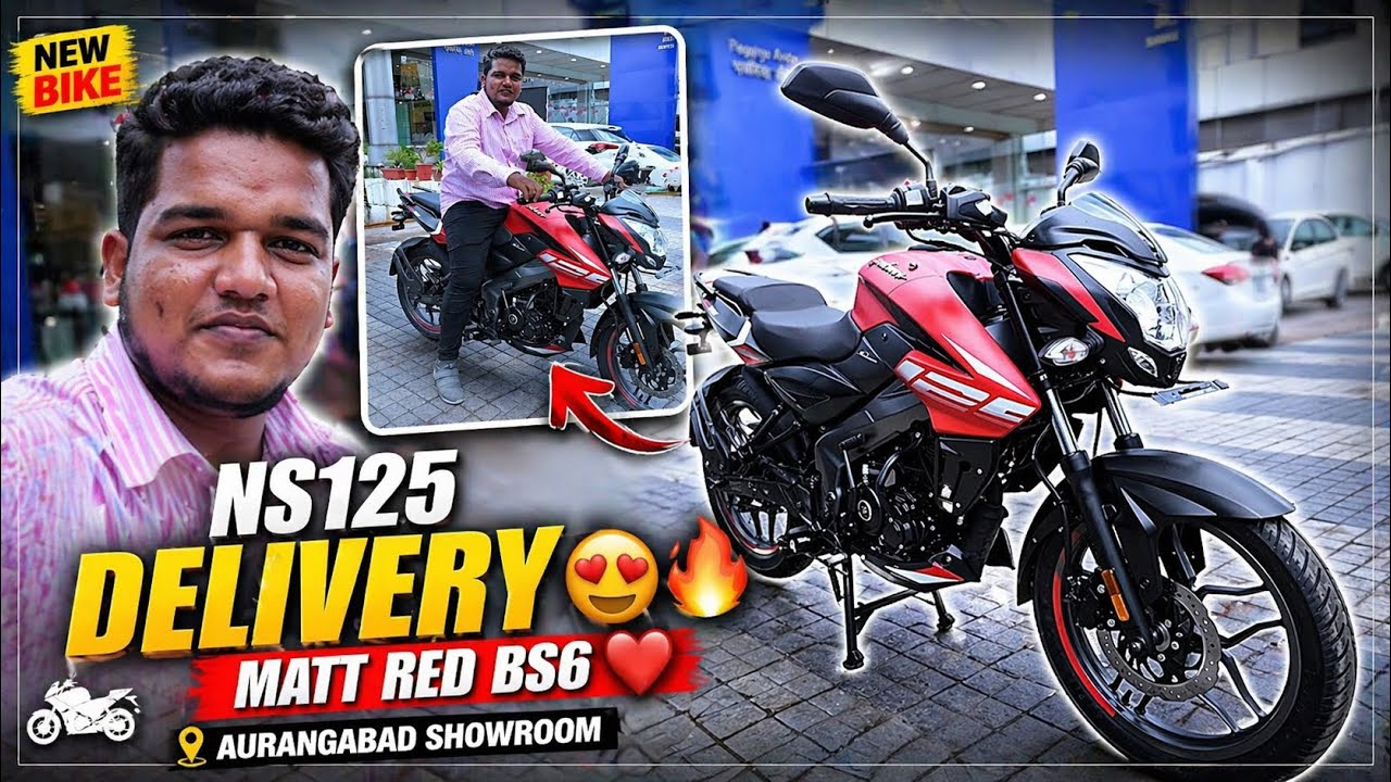 Taking Delivery Of Bajaj Pulsar Ns 125 Bs6 Matt Red Colour 🔥 - YouTube