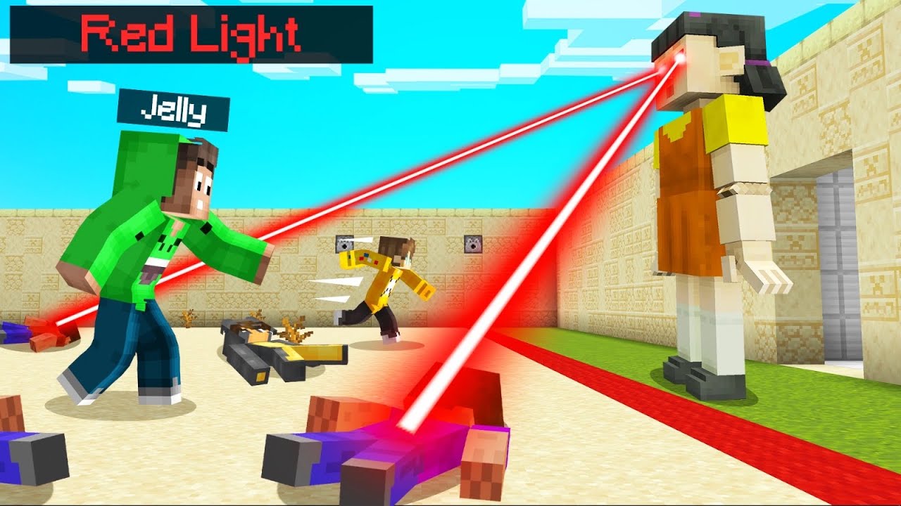 Playing SQUID GAME In MINECRAFT! (Red Light, Green Light) - YouTube