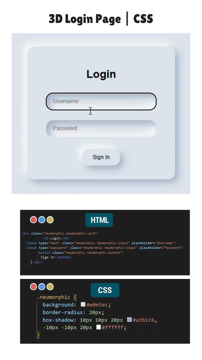 power of CSS | create 3D login form🤖 #coding #shorts - YouTube