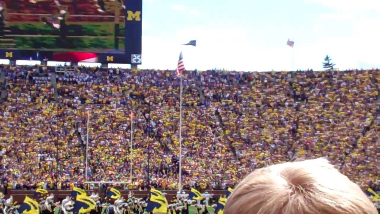 Michigan Stadium Eagle & Stealth Fly Over - 9/8/2012 - YouTube