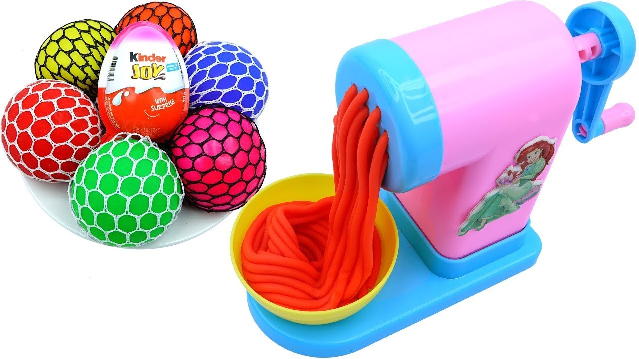 Satisfying Video l How to make Play Doh Noddles with Frozen Elsa Mesh ...