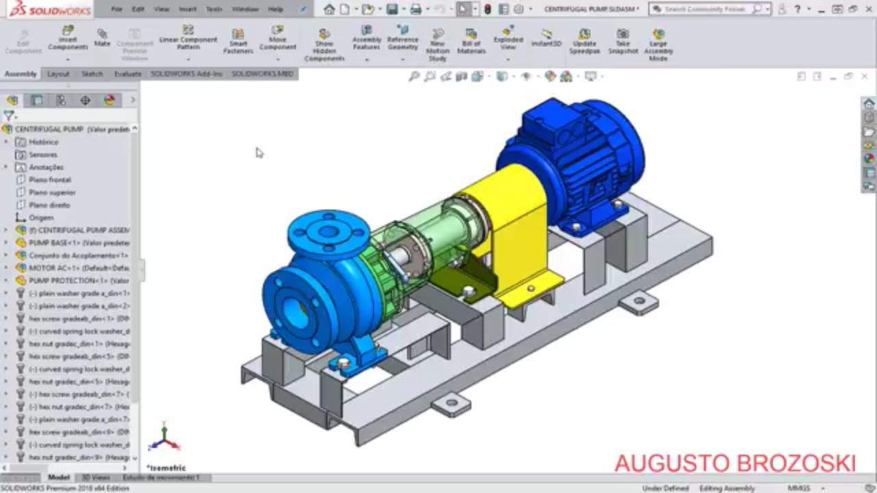 Solidworks Centrifugal Pump 01 - 09 - YouTube