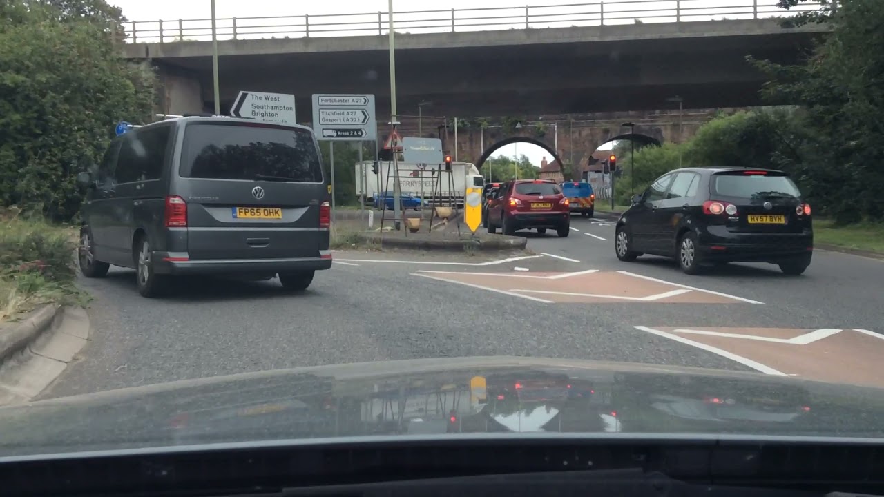 Delme Roundabout, From Cams Hill, right to A27 to Interchange ...