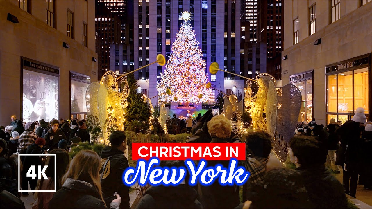 Christmas Eve Walk in NEW YORK 🎁 Holiday Season 2025 🎄 Walking Tour 4K ...