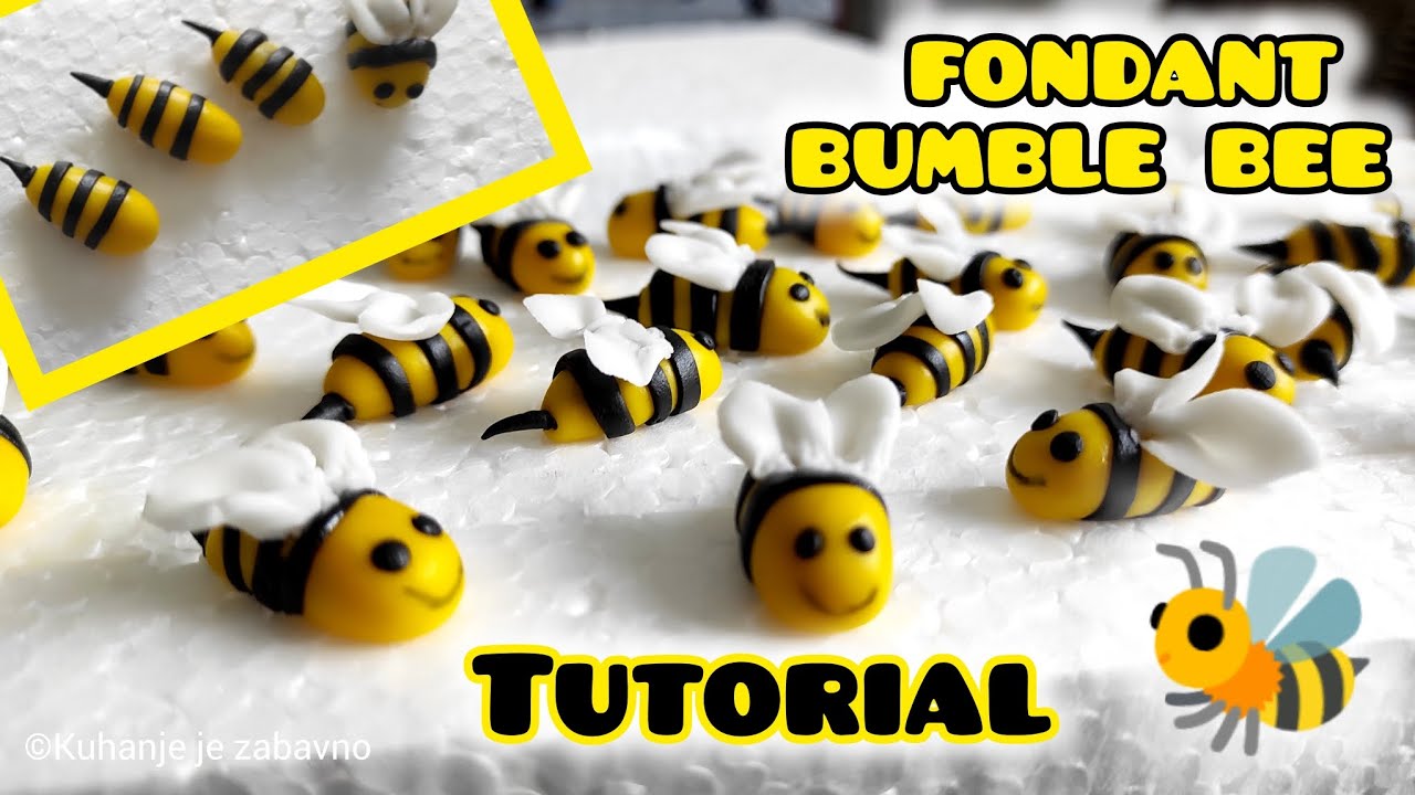 Tutorial: PCELICE OD FONDANA / How to make FONDANT BUMBLE BEE - YouTube
