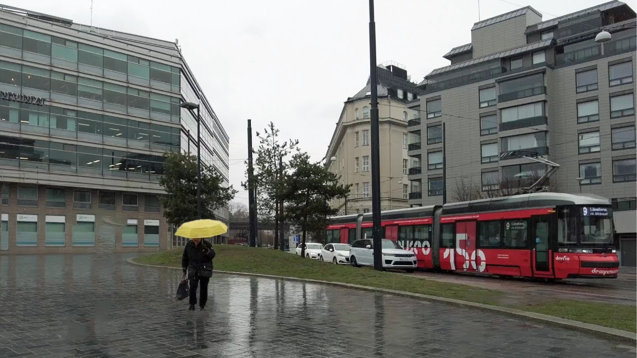 Helsinki Rain Walk from Ruoholahti to Töölönlahti (May 2023) - YouTube